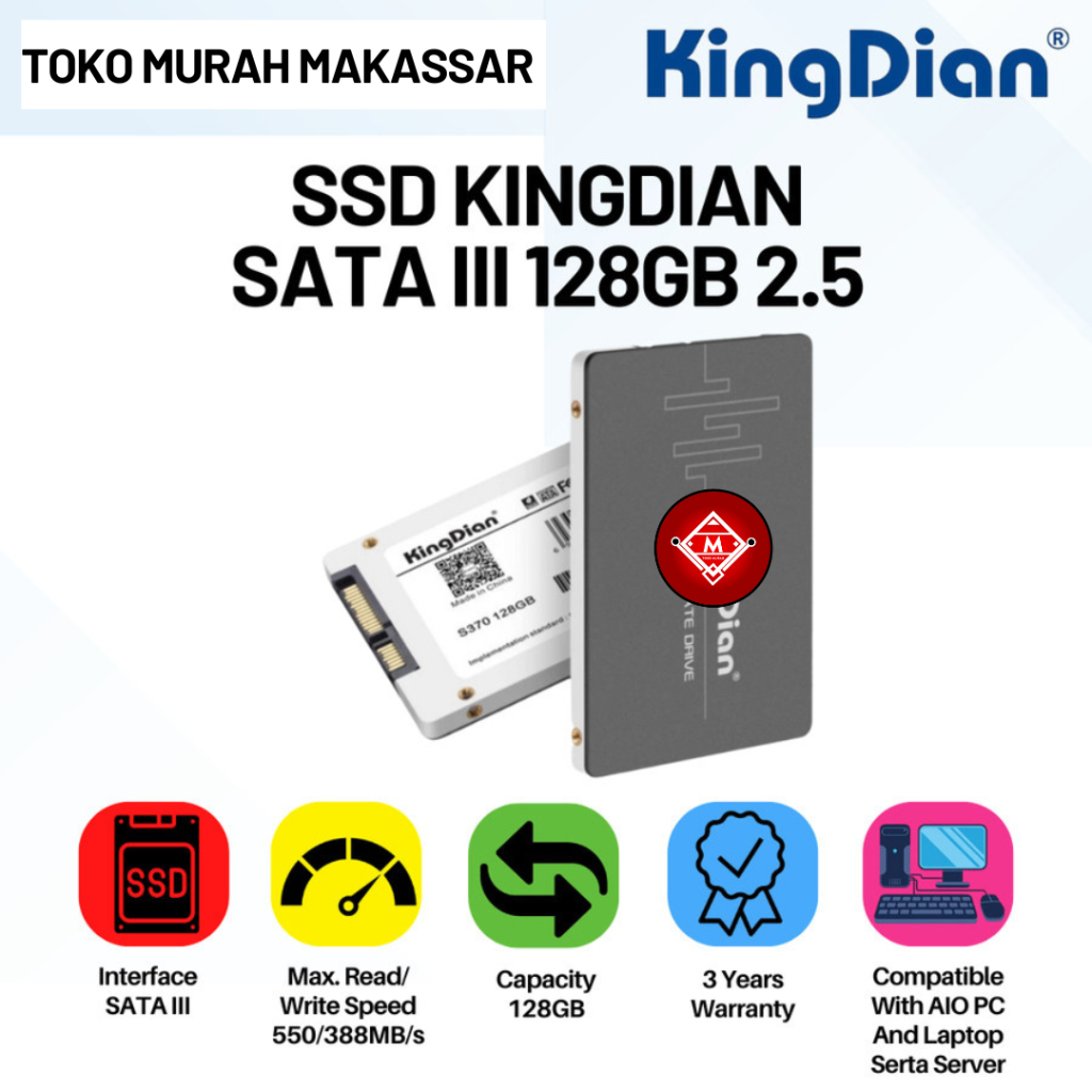 Kingdian SSD Sata III 128GB 256GB 2.5 ของแท้ / MEM01-KIN / MEM04-KIN ...