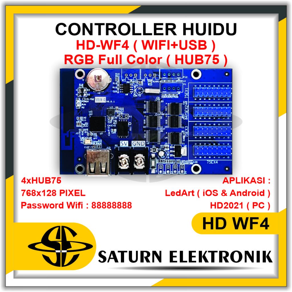 คอนโทรลเลอร์ Huidu HD-WF4 WiFi RGB ข้อความวิ่งสีเต็มรูปแบบ | Shopee Thailand