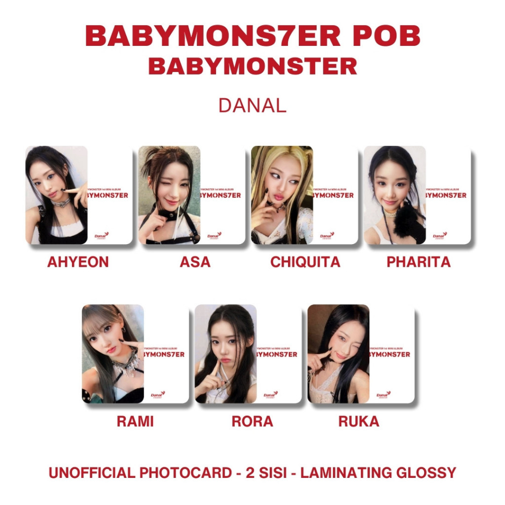โฟโต ้ การ ์ ด babymonster babymons7er pob ahyeon asa chiquita pharita rami rora ruka | Shopee ...