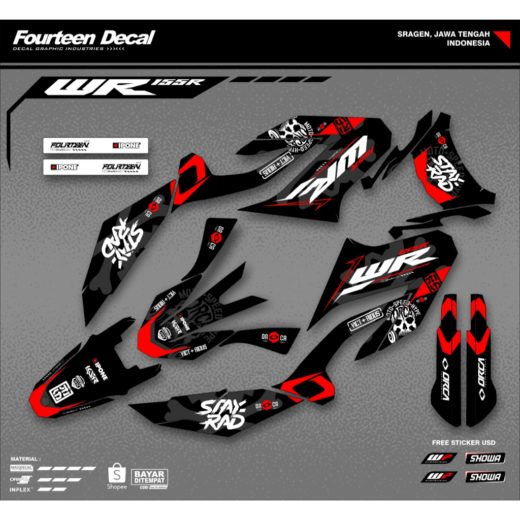 สติ ๊ กเกอร ์ รูปลอก WR FULL BODY CUSTOME Design 6 | Shopee Thailand