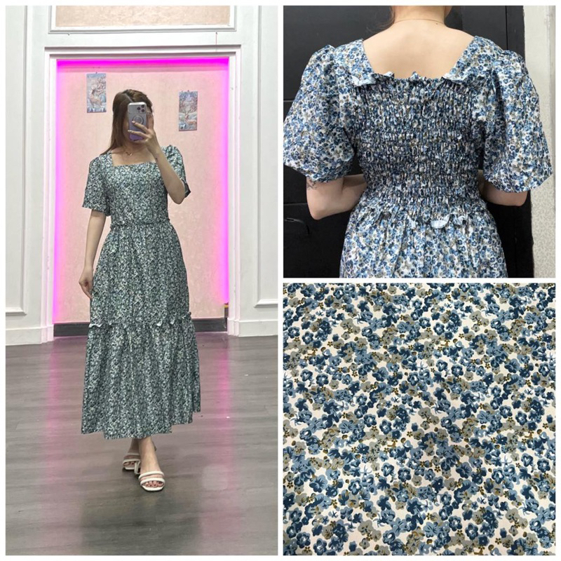 Yerika Dress / ชุดเดรสแขนสั้นสม็อค / ชุดเดรสลําลองฤดูร้อนใหม่แขนสั้น ...