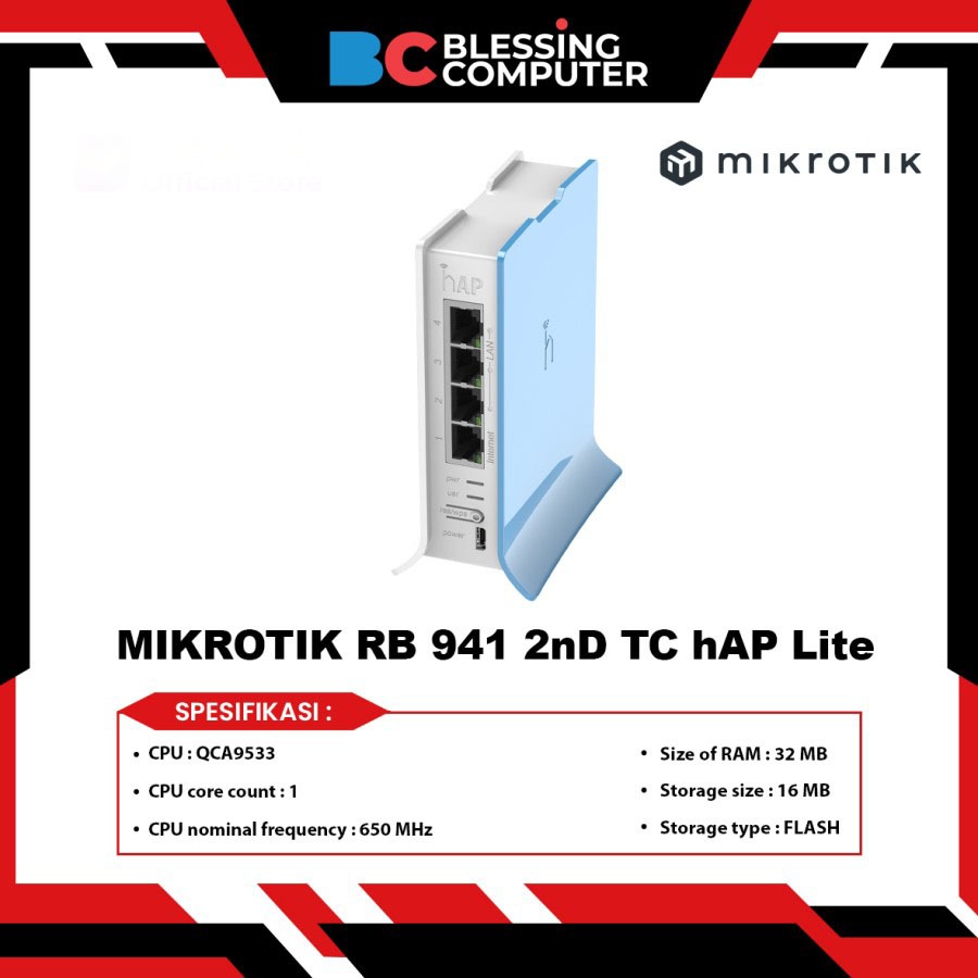 MIKROTIK RB 941 2nD TC hAP Lite | Shopee Thailand