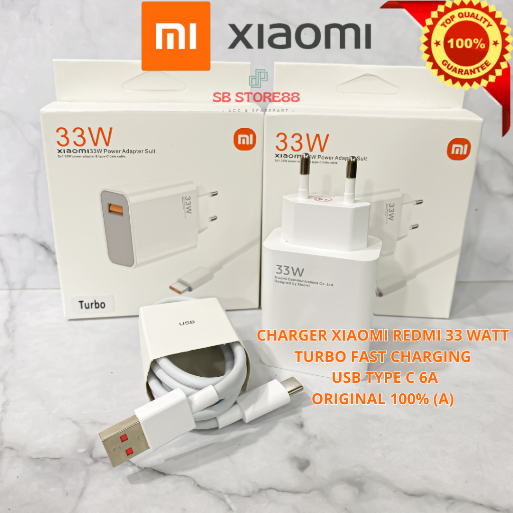 Xiaomi Redmi Charger 33WATT 33W 667WATT 67W USB TYPE-C Turbo Fast ...