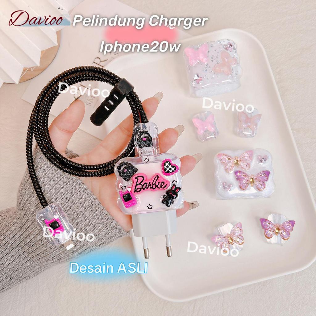 Iphone Charger Protector Crystal Motif Cable & Charger Head Protector ...