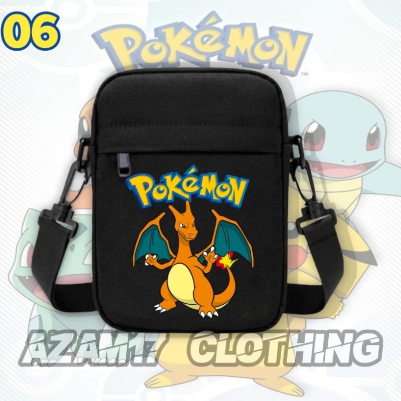 Pokemon PIKACHU CHARZARD LOGO CHILDREN SLING BAG ฟรีชื่อ / POKEMON ...