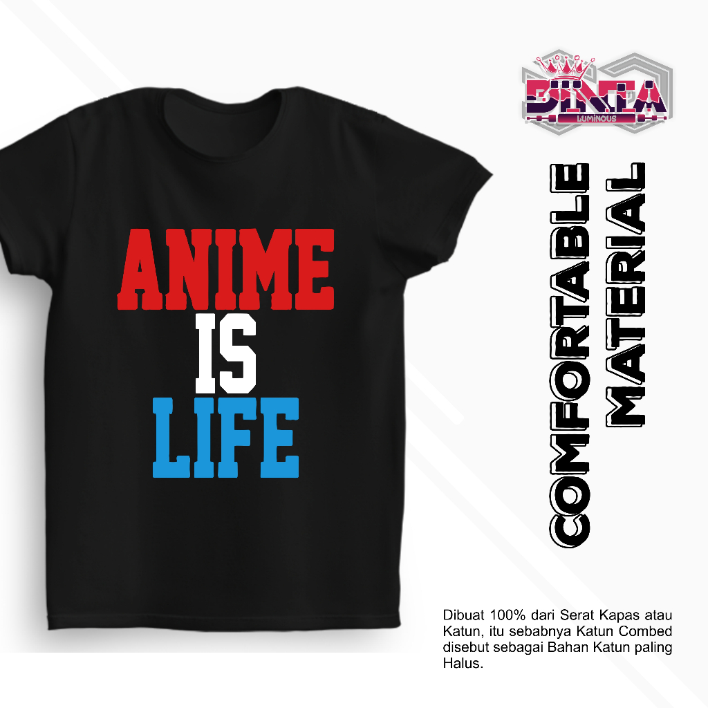 Hitam เสื้อยืด Distro Kata Viral อะนิเมะ Is Life John Cena T เสื้อ ...