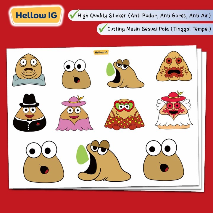 สติ๊กเกอร์แพ็คสติ๊กเกอร์ POU HORROR เกม CREEPY POU กันน้ําน่ารักขวด ...