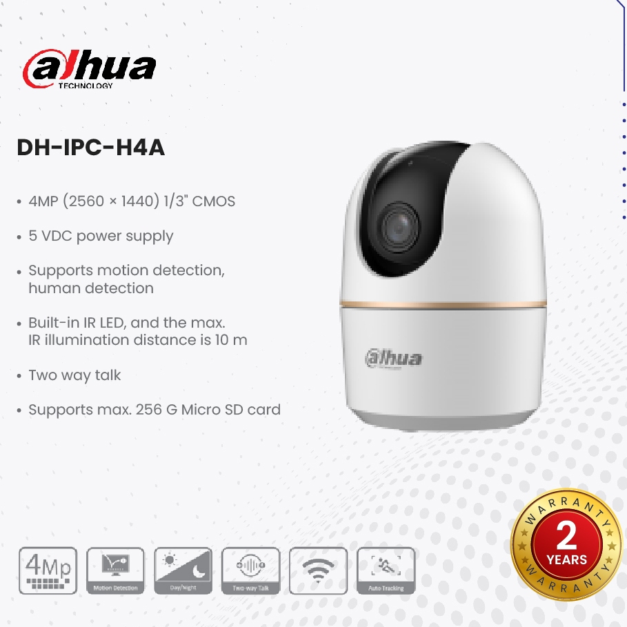Dahua Hero A1 DH-IPC-H4A กล้องวงจรปิด Wifi 4MP ในร่ม Pan-Tilt เสียงสอง ...