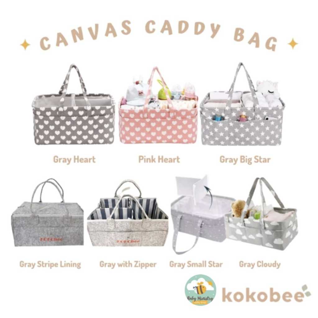 KOKOBEE Premium Rope Caddy Bag & Canvas Organizer Baby Caddy Bag ...