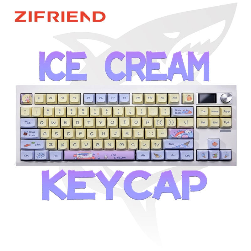 Zifriend Ice Cream Keycaps PBT Dye-sublimated XDA ความสูง 133 คีย์ ...