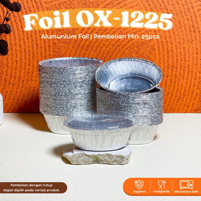 ถาดอลูมิเนียมฟอยล์ Ox-1225 + ฝาไมกา ถ้วยวงรี มักกะโรนี Schotel / ฝาพาส ...