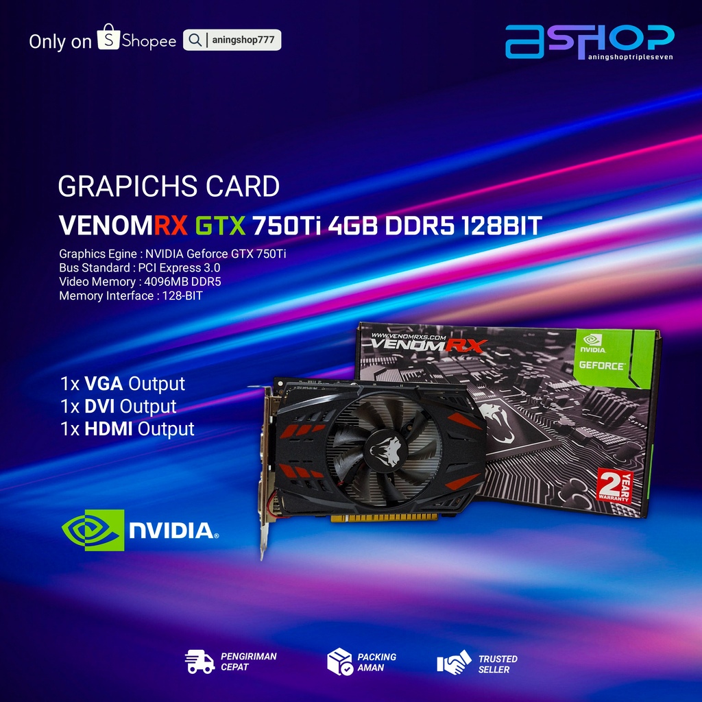 การ์ด Vga Grapich Venom RX GTX 750ti 4Gb GDDR5 | Shopee Thailand