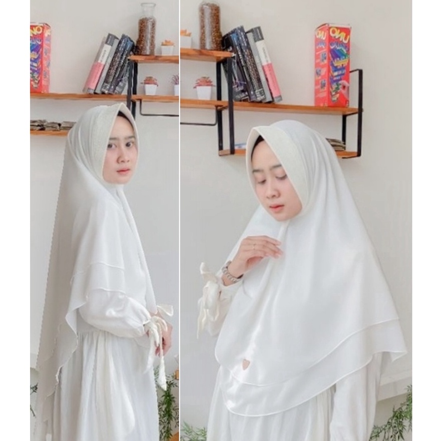 Putih Hijab Jilbab Instant Veil Khimar Sar 'I Jumbo White Ped Foam ...