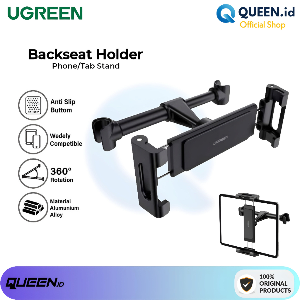 UGREEN Car Holder Backboard Headrest Mount Phone Tab Stand Bracket 12.9 ...