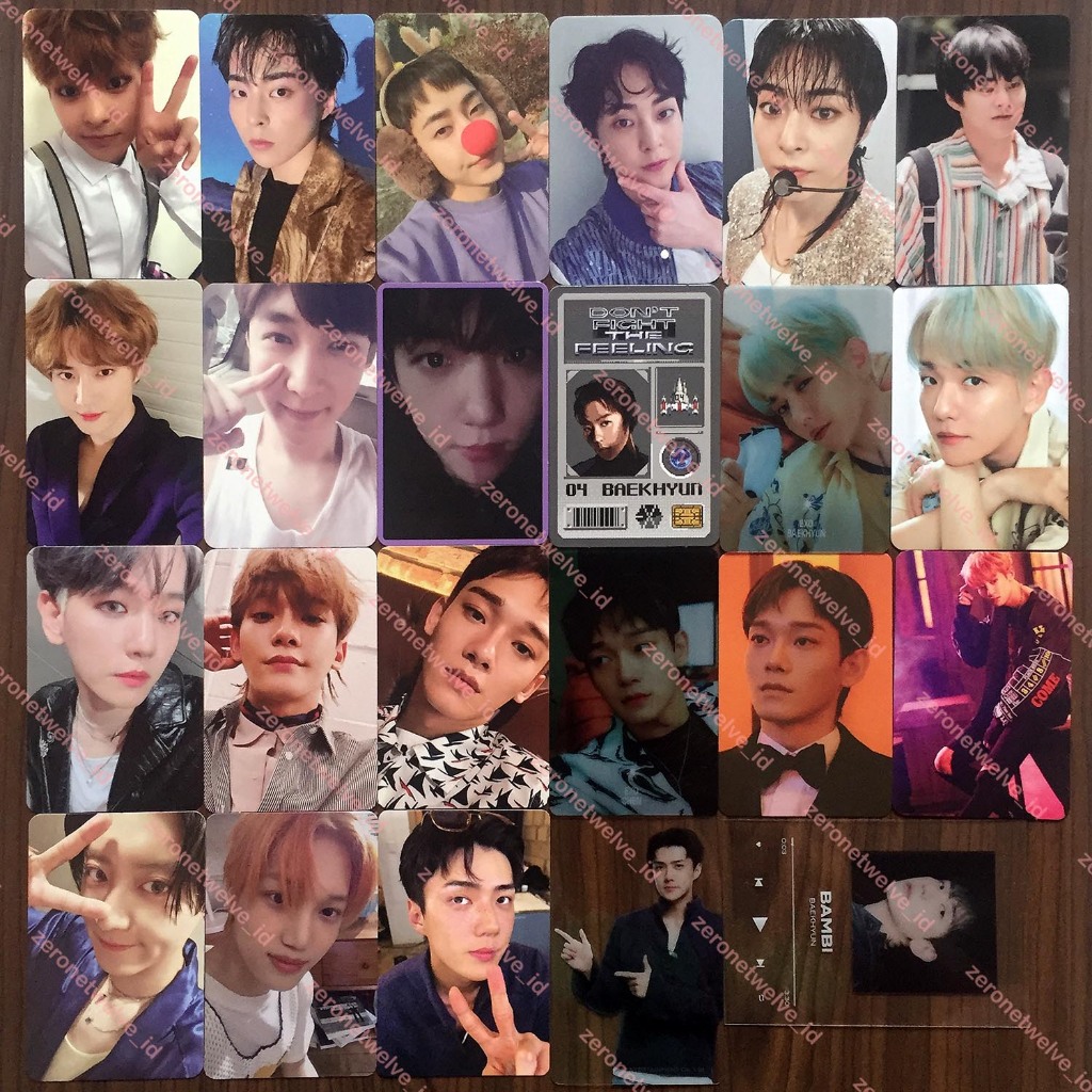 โฟโต้การ์ด Exo Xiumin Suho Lay Baekhyun Chen Chanyeol Kai pb 1 สีชมพู ...