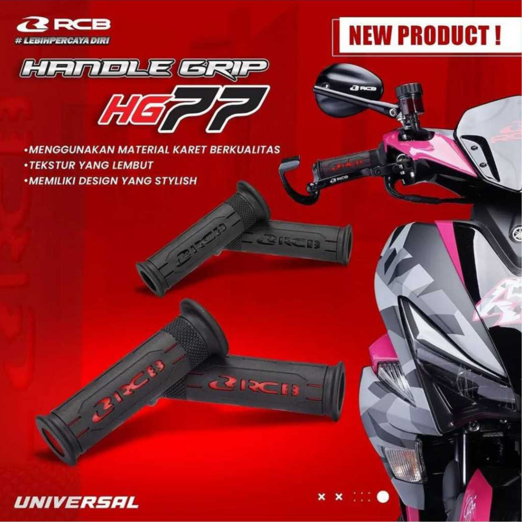 ปลอกแฮนด์ RCB HG77 HANDLE GRIP RED/BLACK UNIVERSAL - RACING BOY ...