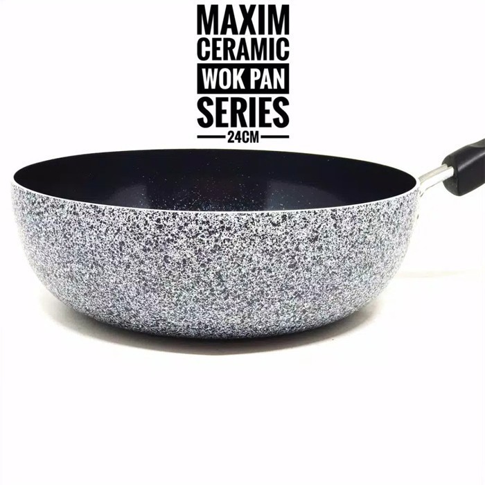Maxim Neostone Deep Wok 24 ซม. กระทะเซรามิกแบบไม่ติดหินอ่อน | Shopee ...