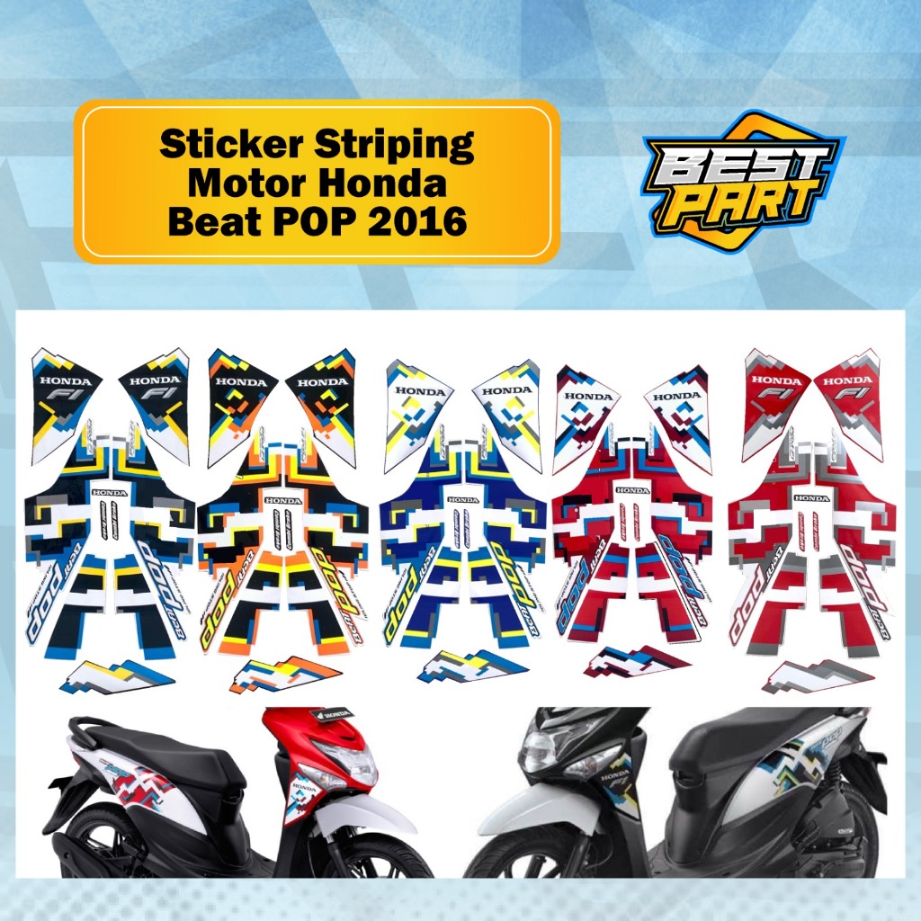 สติกเกอร์ติดรถจักรยานยนต์ Honda BEAT POP 2016 | Shopee Thailand