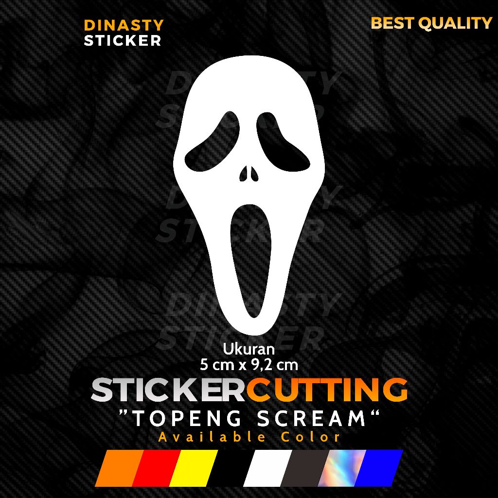 สติ๊กเกอร์ SCREAM MASK HANTU SCREAM FACEGHOST MASK CUTTING STICKER ...