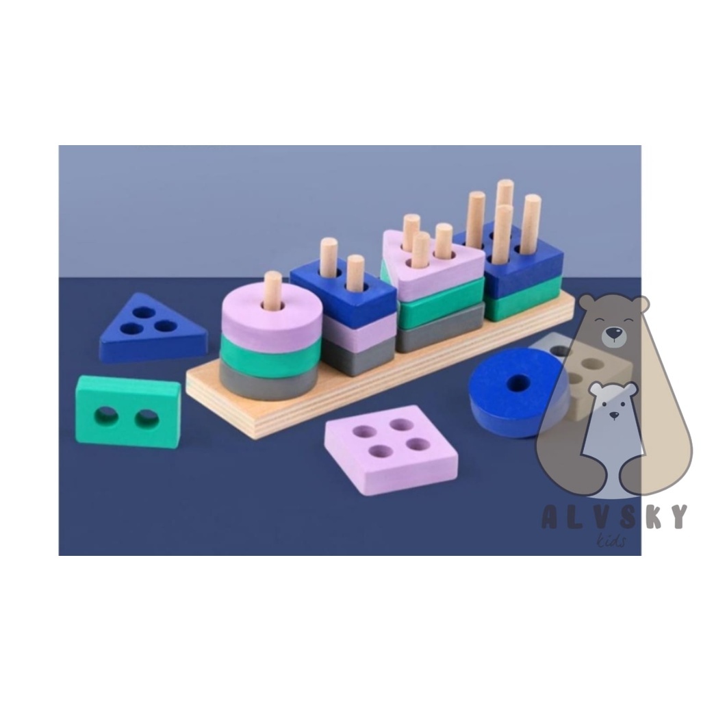 บอร์ดของเล่น EDUCATIONAL TO KNOW SHAPE และสี / RECTANGLE GEO SHAPE ...