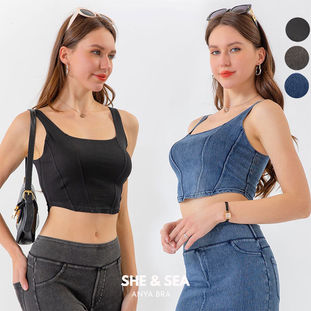 She&sea Anya - เสื้อแจ็คเก็ตยีนส์ผู้หญิง Sportwear โพลีเอสเตอร์ FIbre ...