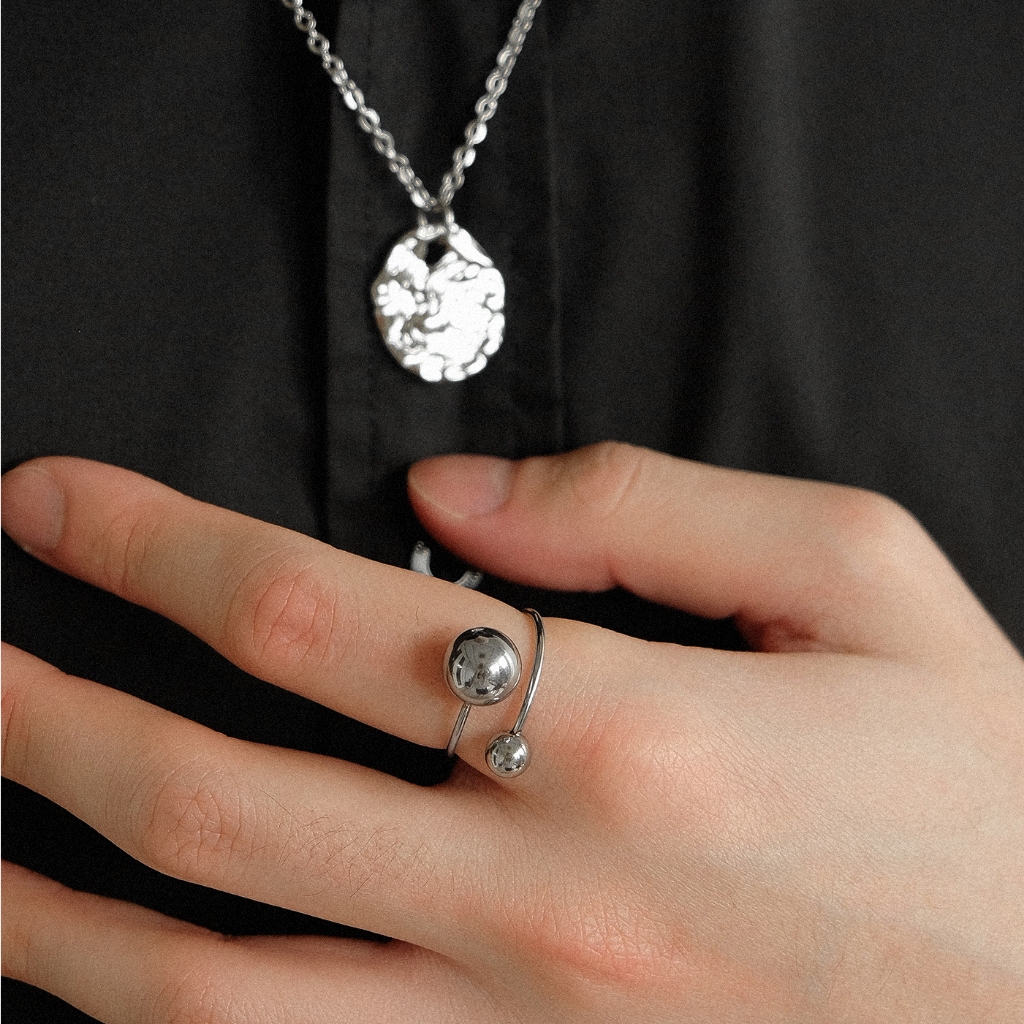 Arnaé Archive Mani Looping Ball เปิดแหวน 316L สแตนเลส Unisex แหวน ...