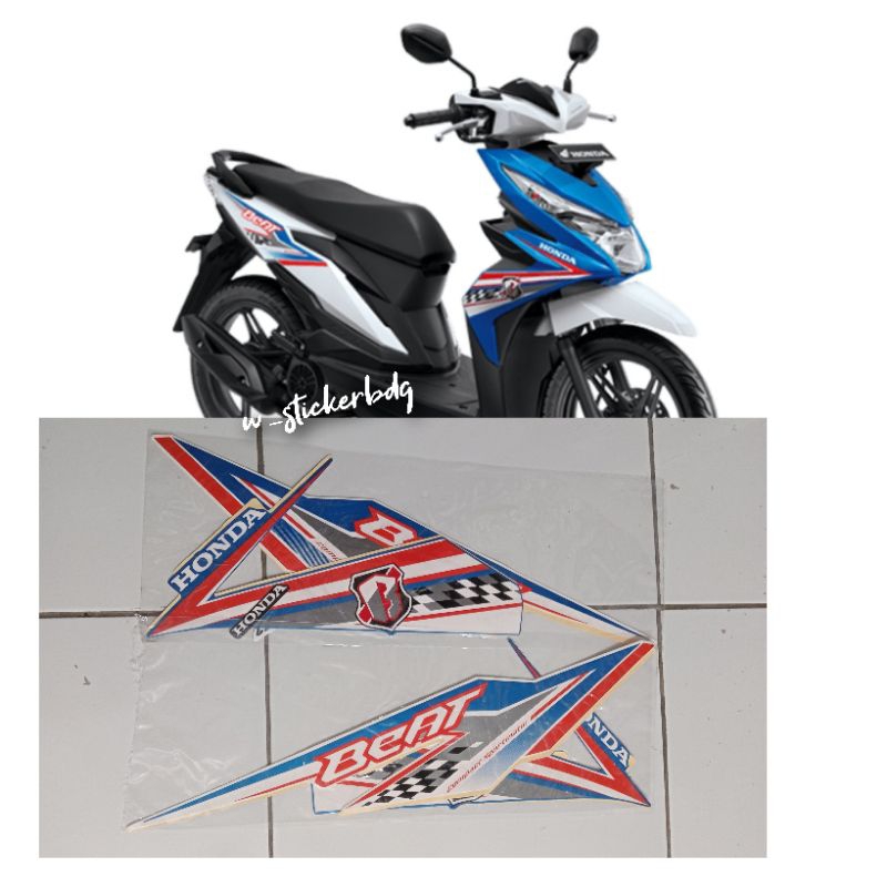 Putih Striping Lis Honda Beat Fi 2018 CBS สีฟ้า สีขาว | Shopee Thailand