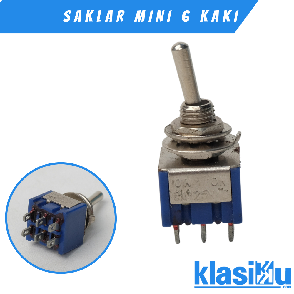 Mini Toggle Switch 6 Pin On Off On Small Nos Blue | Shopee Thailand