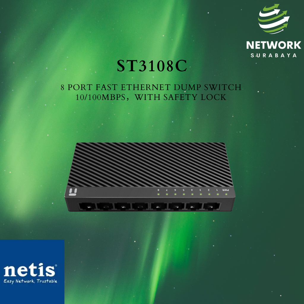 Netis สวิตช์ฮับ ST3108C 8 พอร์ต 100BMPS | Shopee Thailand