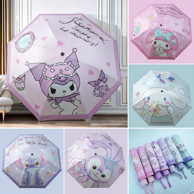 ร ่ มฮ ็ อปพับคู ่ มือ Cinnamoroll Kuromi My Melody Stella Lou Stitch ...