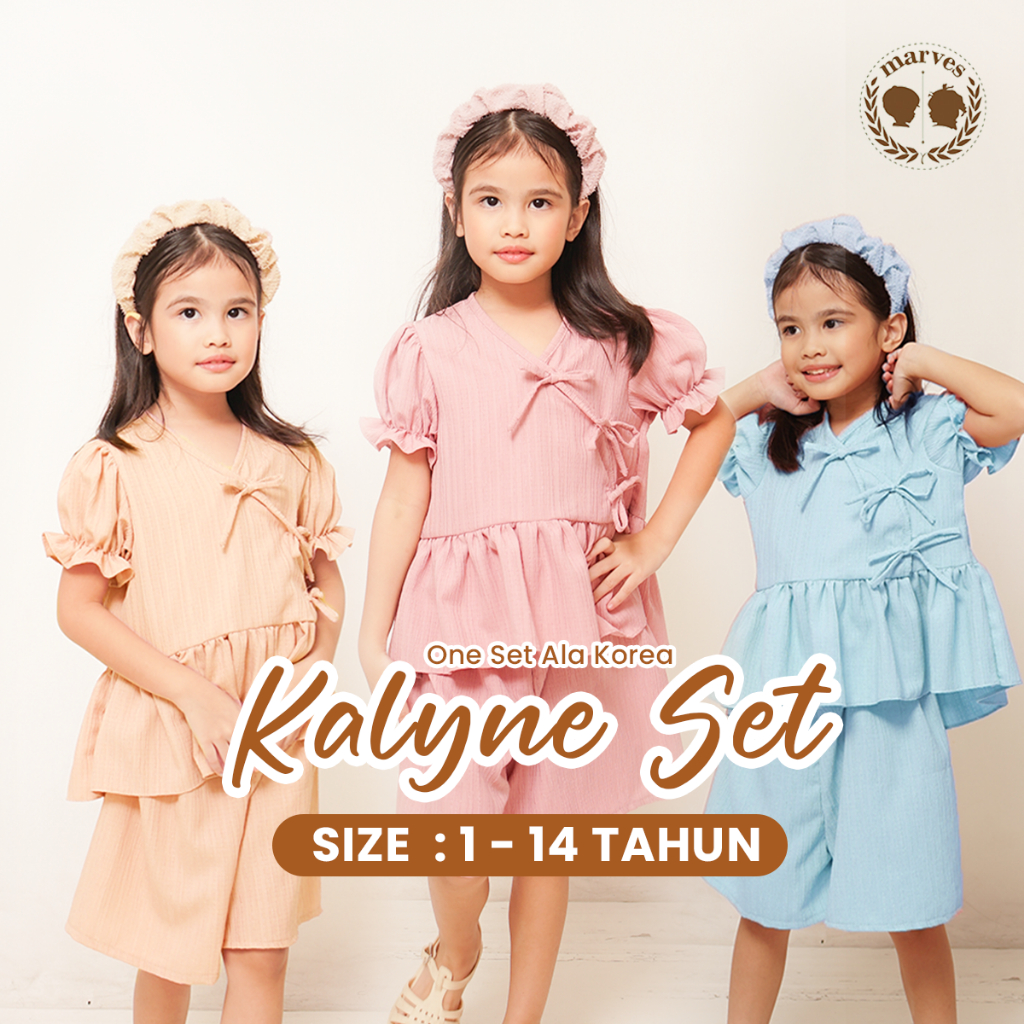 Marves Kalyne Korean Suit One Set Girls& 39; กางเกงอายุ 1 ถึง 14 ปี ...