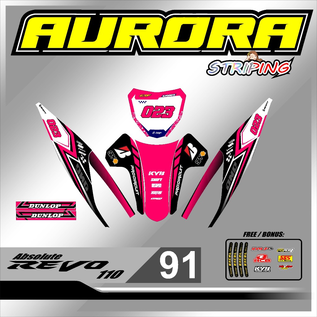 สติ๊กเกอร์ RBT REVO ABSOLUTE 110 RBT BEBEK MODIFIC SUPERMOTO YZ CRF KLX ...