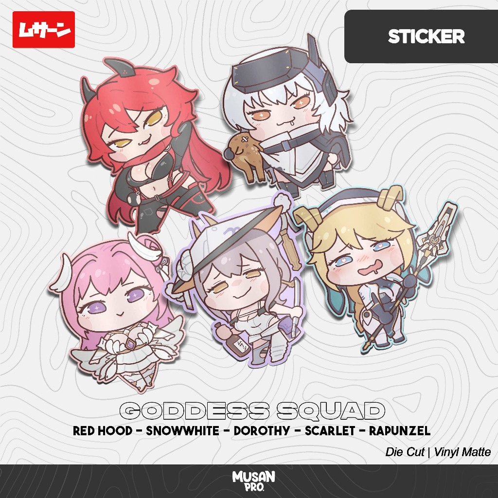 สติ๊กเกอร์ NIKKE GODDES SQUAD - Red Hood - Snowwhite - Dorothy ...