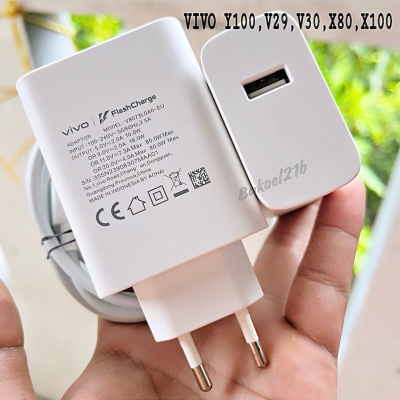 เครื่องชาร์จ HP VIVO V29 V30 X80 Y100 5G ของแท้ 100% 80W รับประกันของหายากที่มาพร้อมโทรศัพท์ ...