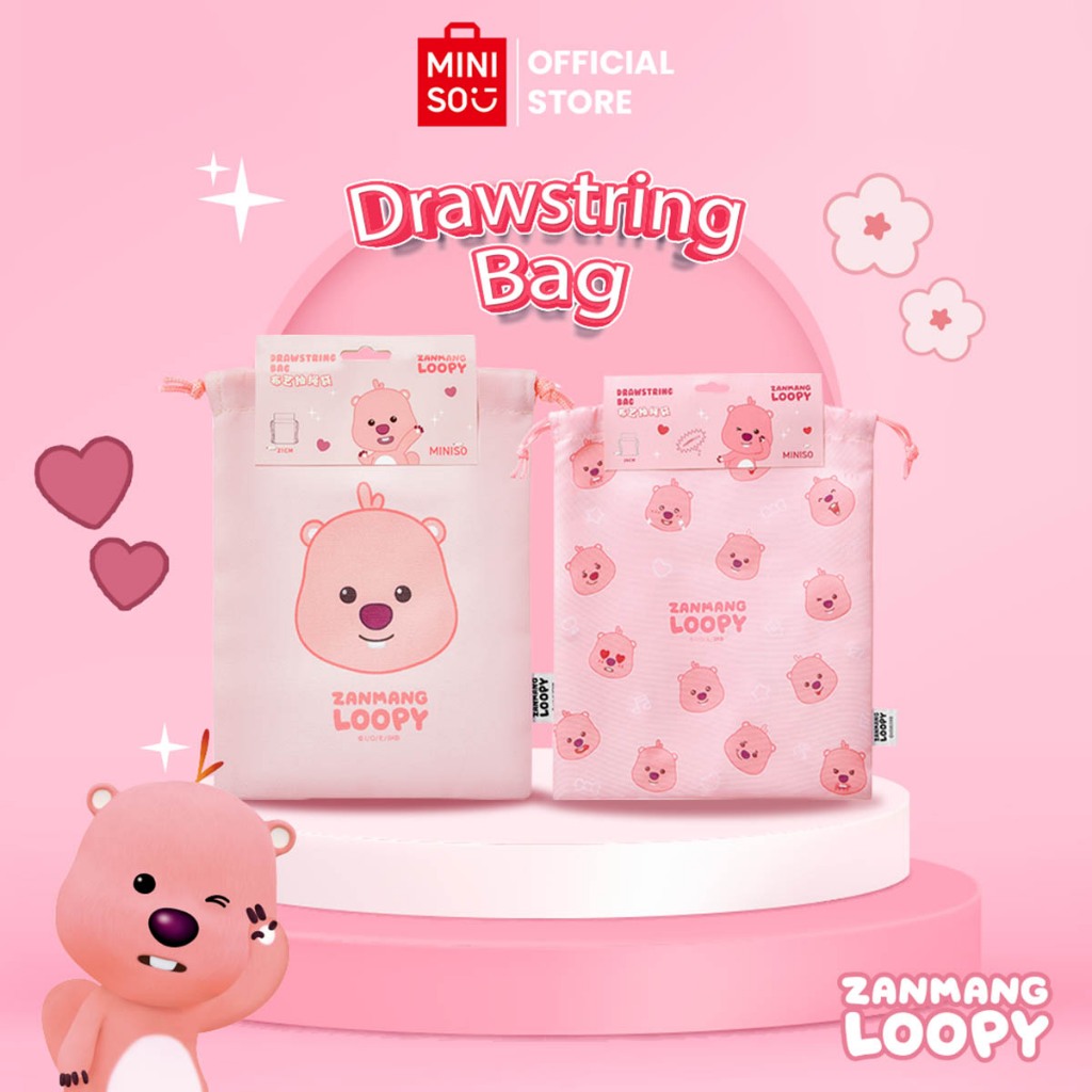 Miniso x ZANMANG Loopy Collection Drawstring Bag กระเป๋าผ้าหูรูดความจุ ...