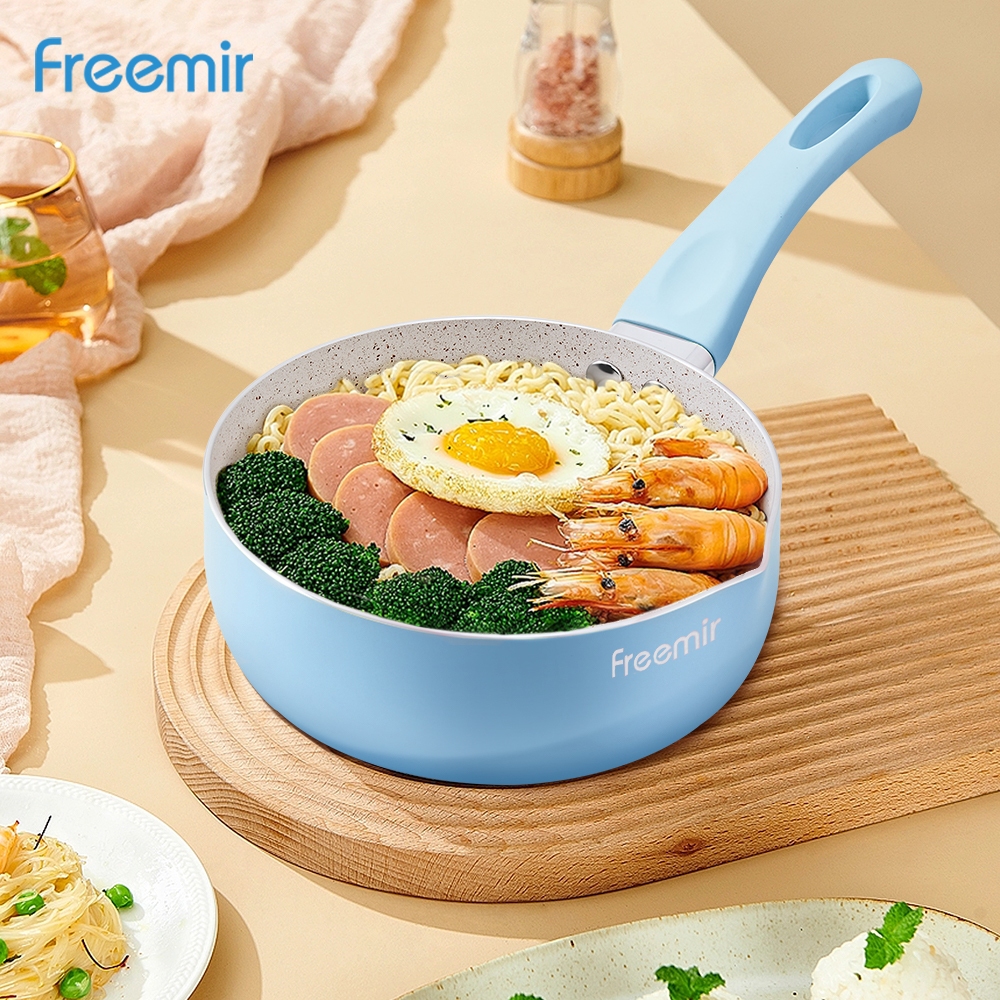 (ใหม่) Freemir MPASI Pan Blue / Pink Milk Pan 16 cm Multipurpose MPASI ...