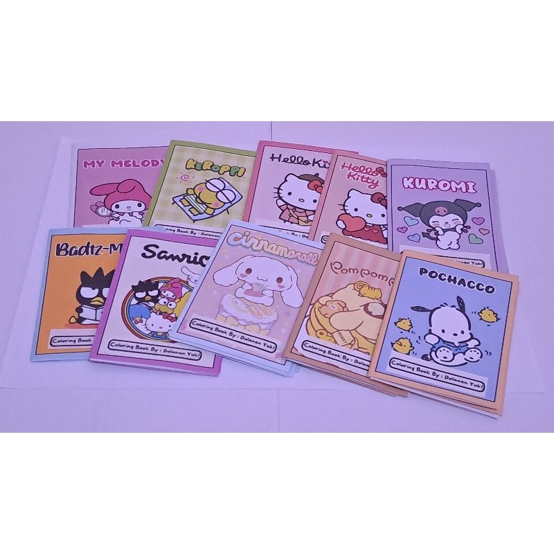 Sanrio Coloring Small Sheet Mini Coloring Sheet 1 แผ่น 6 ภาพ | Shopee ...
