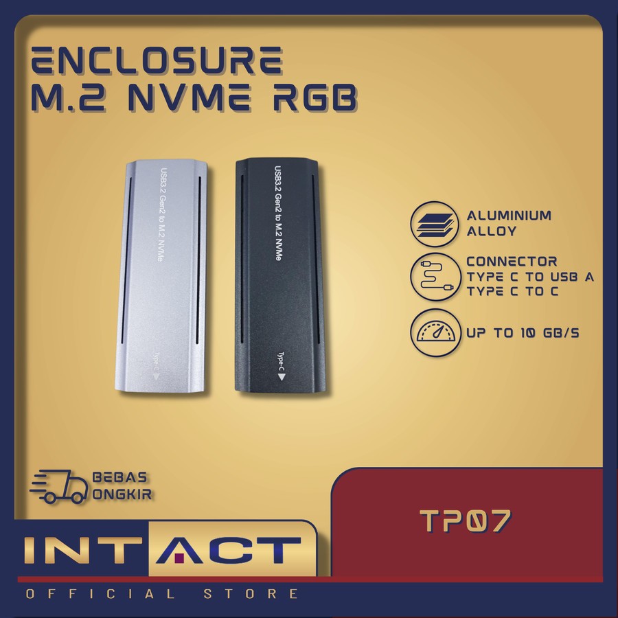 Ssd Enclosure TP07 M.2 NVMe ภายนอกกรณี RGB M2 PCIe ประเภท C USB 3.2 Gen 2 | Shopee Thailand