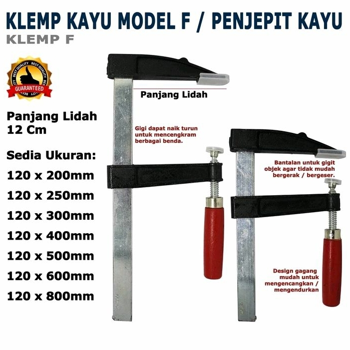 Kayu Koala Clamp Clamp F Clamp เครื่องมือหนีบไม้ ไม้กด Vise 120 มม.ความ ...