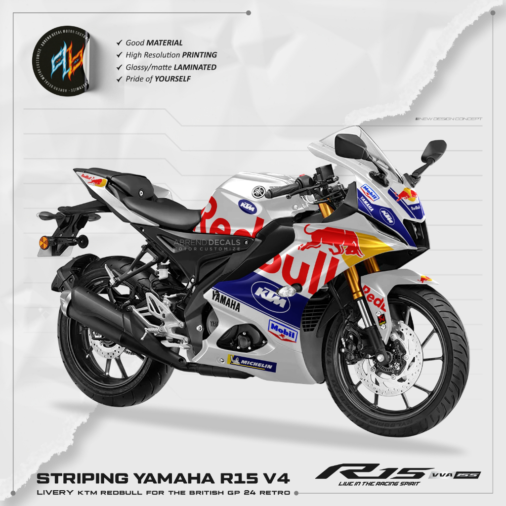 Striping R15 V4 LIVERY REDBULL BRITISH GP 24/STRIPING YAMAHA R15 V4 ...