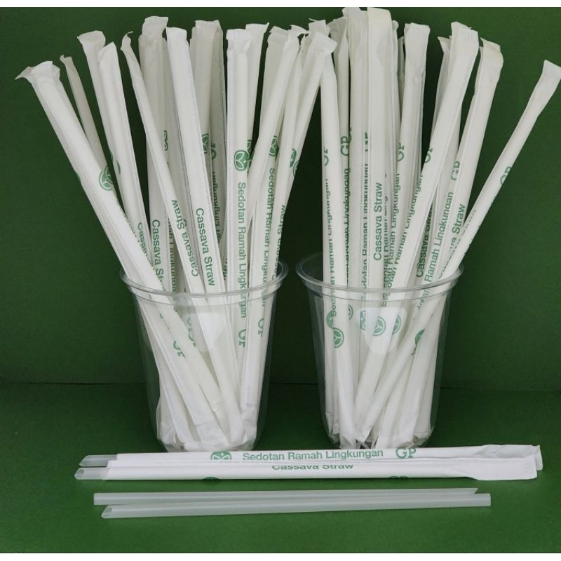 Cassava Straws ขนาด 6mmx20cm กระดาษห่อแหลม (1 แพ็ค มี 250 ชิ้น ...