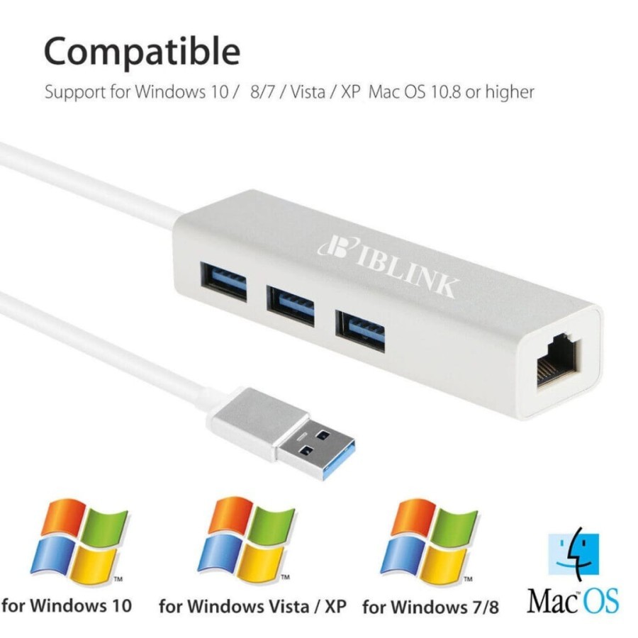 Usb to lan gigabit Rj45 3 hub 3.0 port Ethernet Adapter macbook แล็ปท็ ...