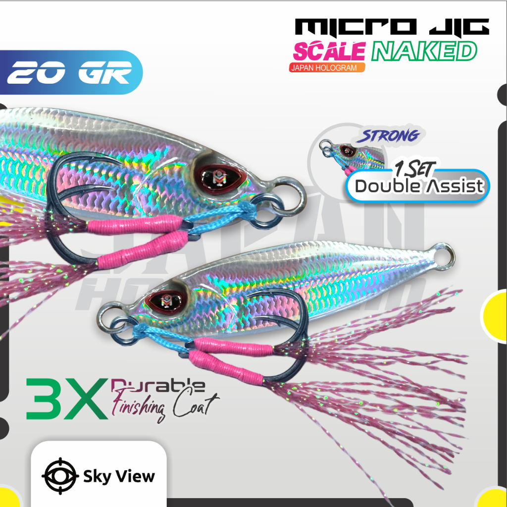 Micro Jig 20 กรัม + Assist Hook Double Casting Bait 20gr Jigging Lure ...