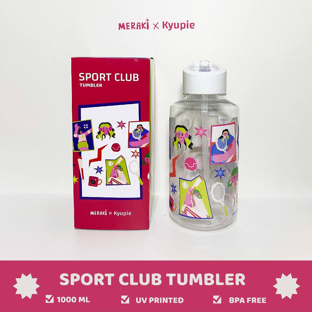 Sport CLUB TUMBLER/ ขวดดื่ม 1 ลิตร/ ขวดกีฬา/ ปกเสื้อพิเศษ MERAKI X ...