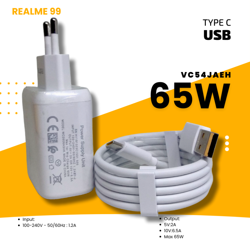 เครื่องชาร์จ Realme Type C 65Watt Super Dart Charger Realme 5 Pro ...
