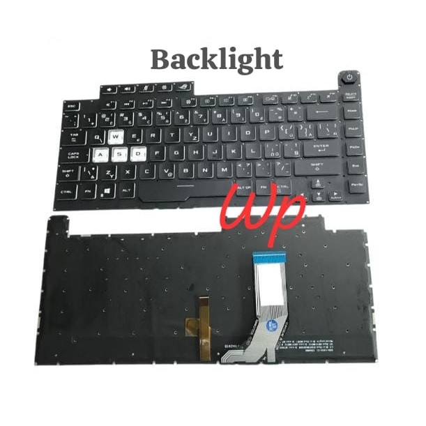 คีย์บอร์ด Asus ROG Strix G15 G512 G512l G512li G531 G531g G531gd G531gt ...