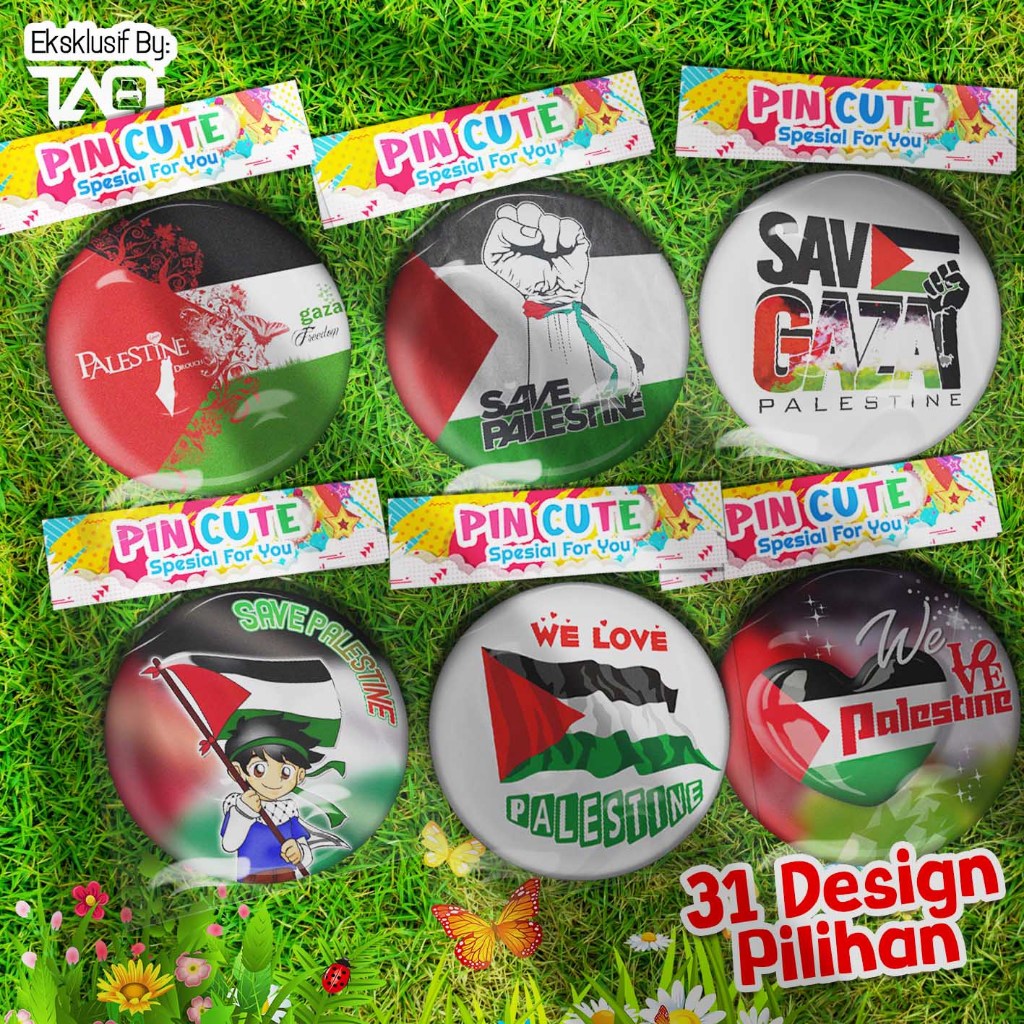 Palestine Flag Pin/Palestian Da& 39;wah Pin ขนาด 44mm | Shopee Thailand
