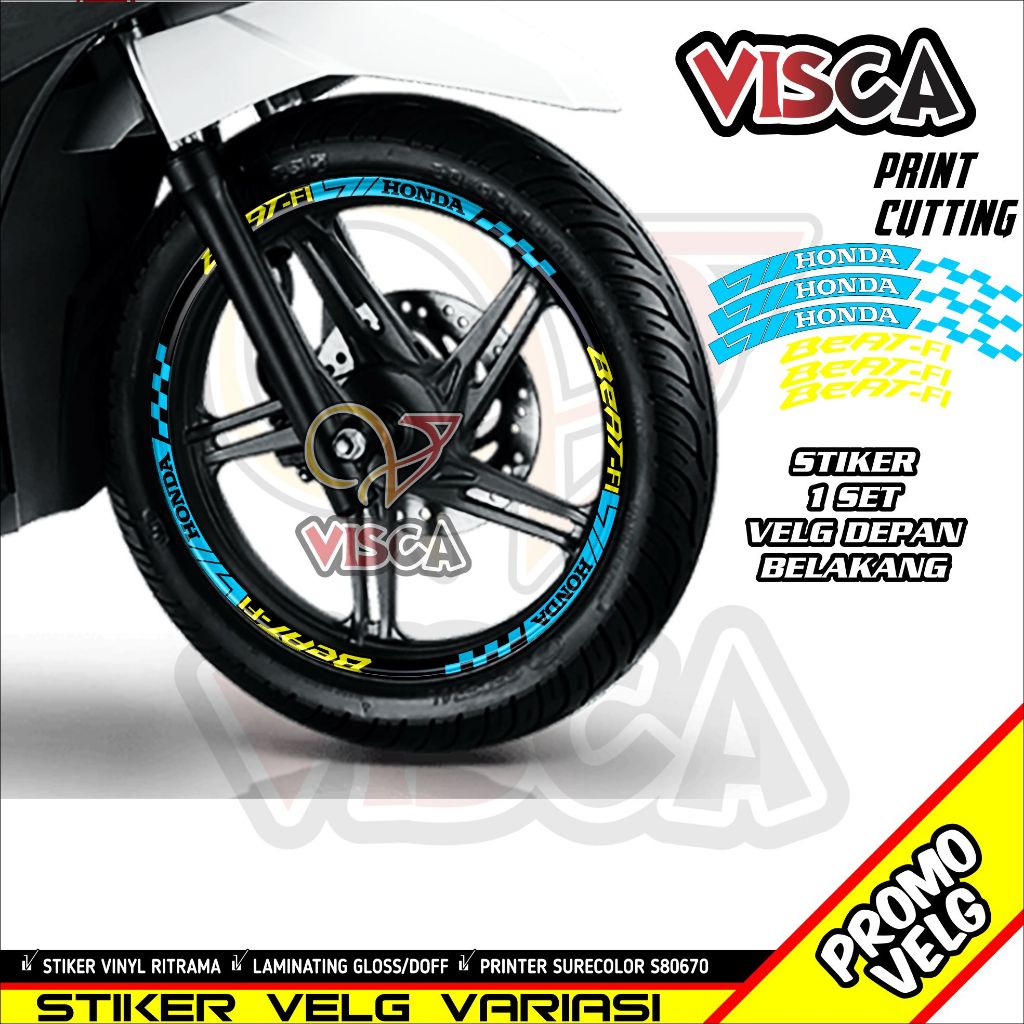 Mio List Rim Sticker แหวนสติกเกอร ์ ขอบรถจักรยานยนต ์ 14 Beat FI Type 1 ...