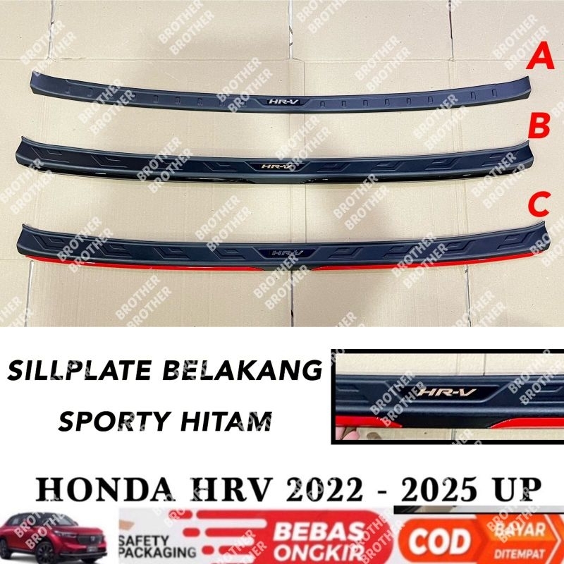 Hitam MERAH Honda HRV HR-V ชายกาบหลัง 2022 2024 2025 Sporty Black Red ...