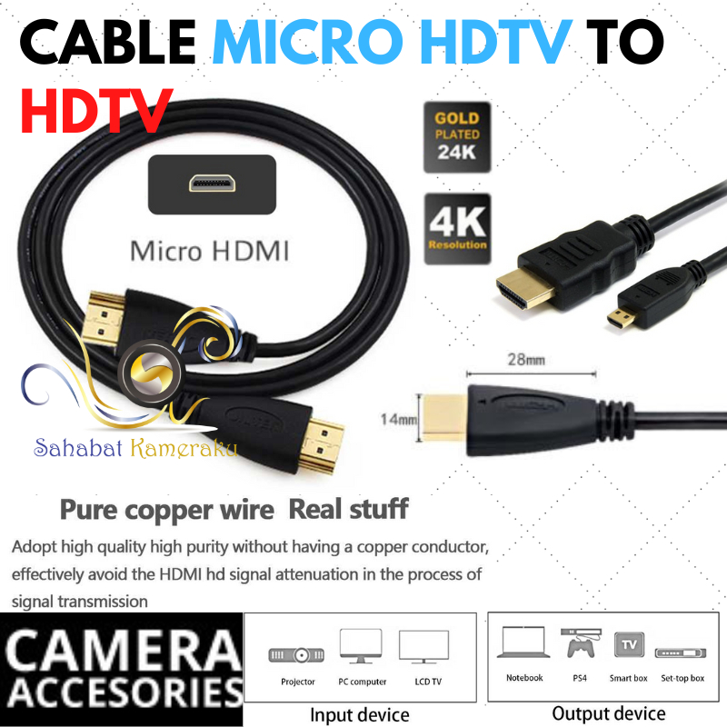 1m 3m 5m 10m สาย Micro HDMI ประเภท D กล้อง Sony Canon Nikon Panasonic ...